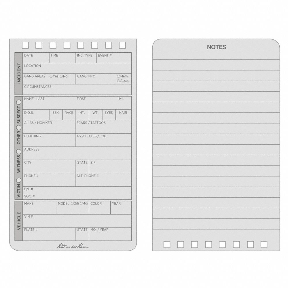 RITE IN THE RAIN Notebook: Field, 3 in x 5 in Sheet Size, 20 lb Paper ...