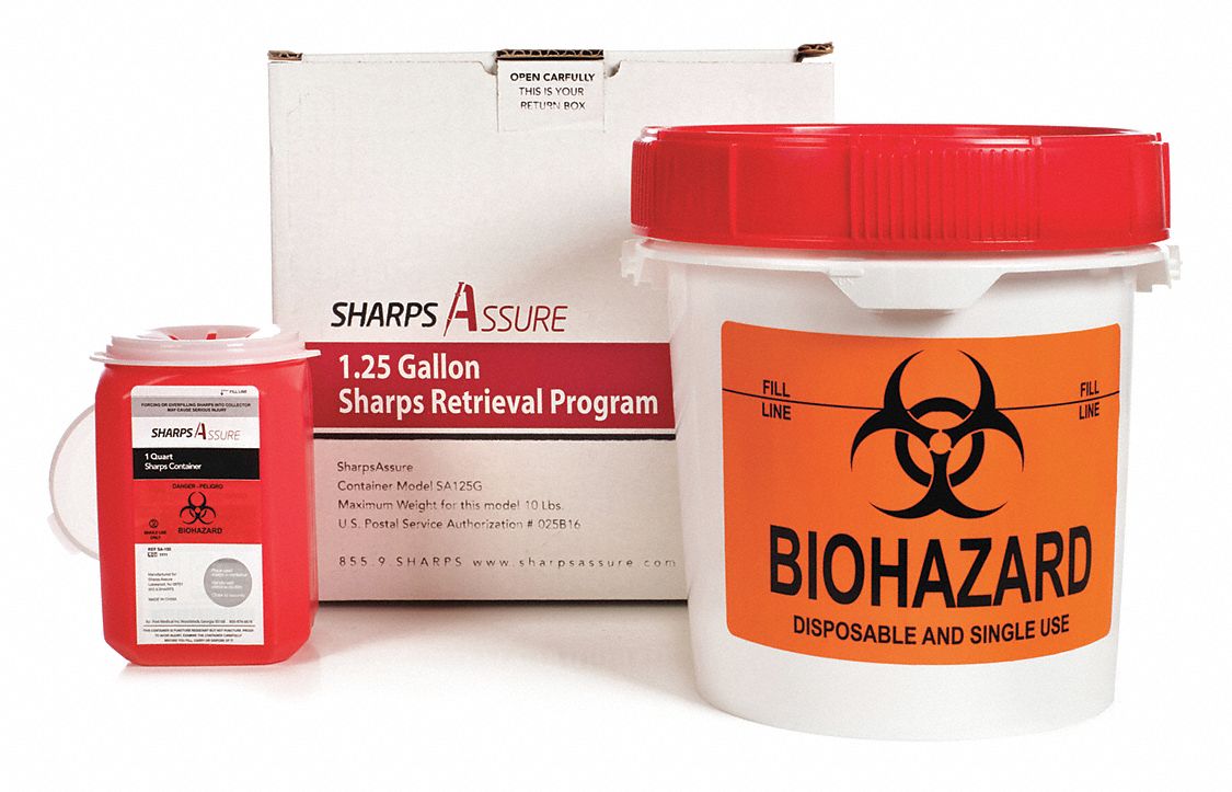 SHARPS ASSURE, 1 1/4 gal, 2 Count, Sharps Container - 426C42|SA125G-1 ...