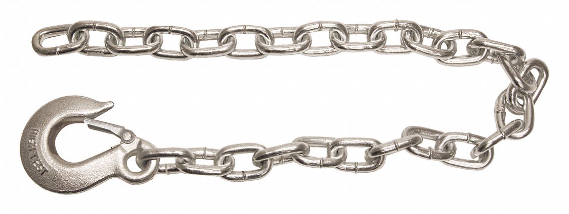 BUYERS PRODUCTS Safety Chain, Silver, 3/8" Sz, 6-61/64"W - 426U65 ...
