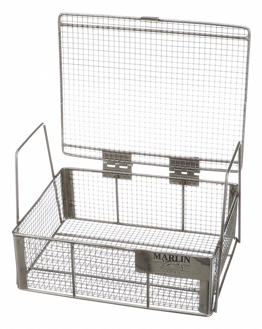 MARLIN STEEL WIRE PRODUCTS, Rectangular, Stainless Steel, Parts Washer ...