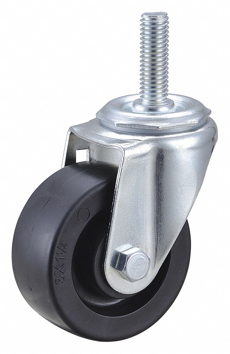 GRAINGER APPROVED 429H12 Stem Caster,3"dia,Polyolefin,210lb 429H12 ...