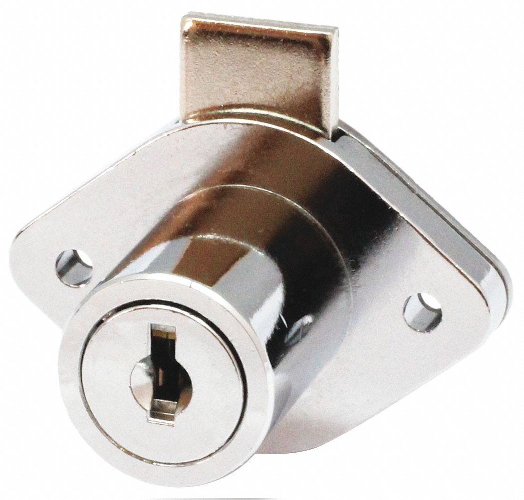 DELTA LOCK, For 1 1/2 in Material Thick, 7/8 in Mounting Hole Dia., Key ...