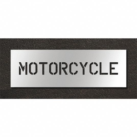 Motorcycle, 0.125 in Thick, Pavement Stencil - 429U77|STL-108-70616 ...