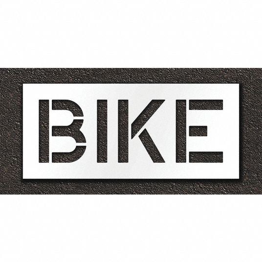 Bike, 0.125 in Thick, Pavement Stencil - 429V53|STL-108-71217 - Grainger