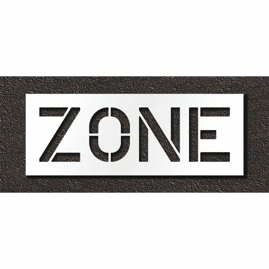 Zone, 0.125 in Thick, Pavement Stencil - 429V60|STL-108-71224 - Grainger
