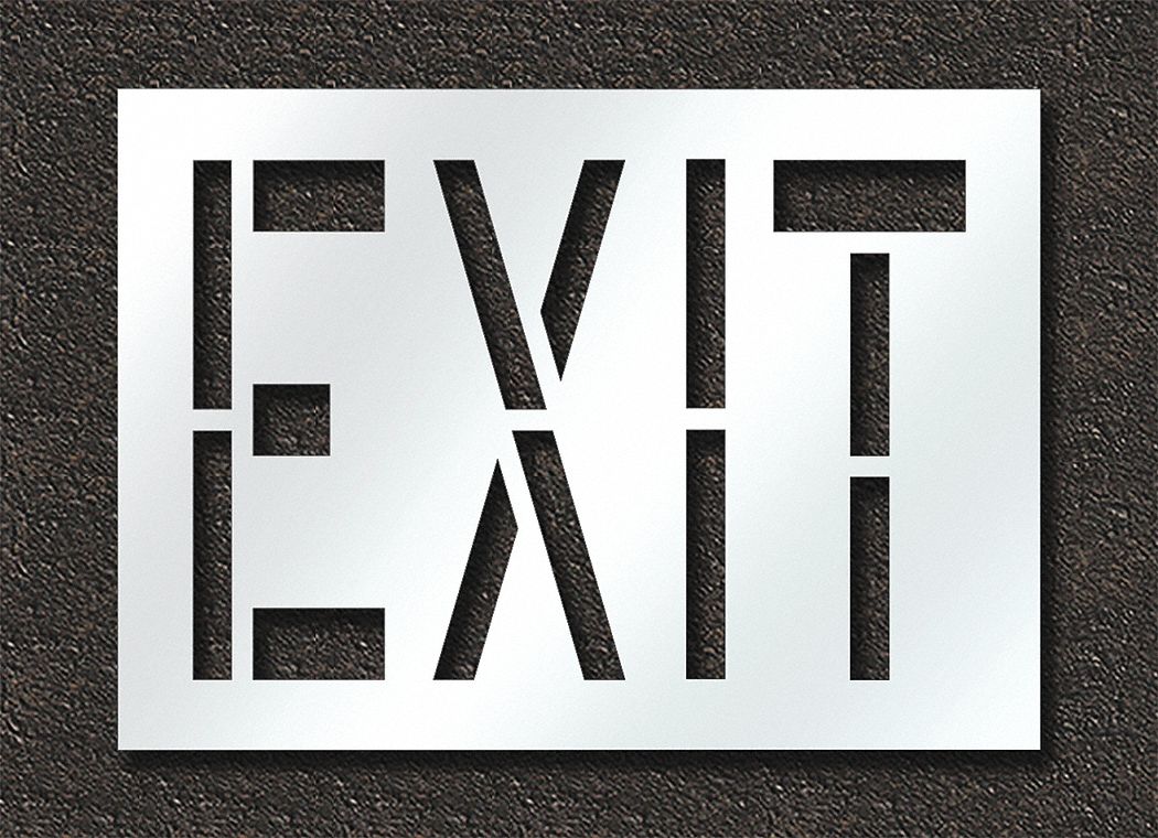 Exit, 0.125 in Thick, Pavement Stencil - 429W14|STL-108-72405 - Grainger