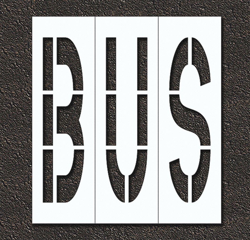 Bus, 0.063 in Thick, Pavement Stencil - 29EN21|STL-116-79615 - Grainger