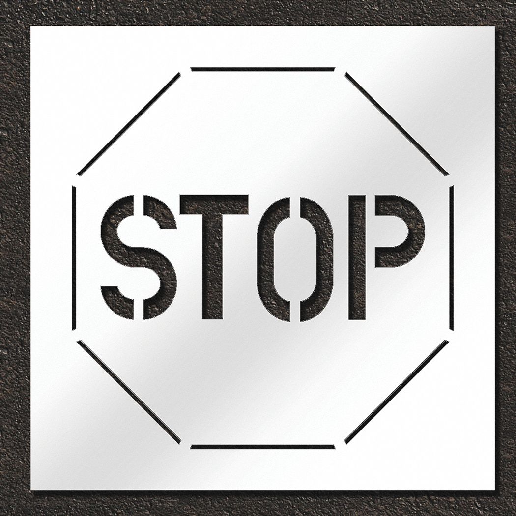 Stop, 60 in x 60 in Message Size (WxH), Individual Stencil - 429X50|STL ...