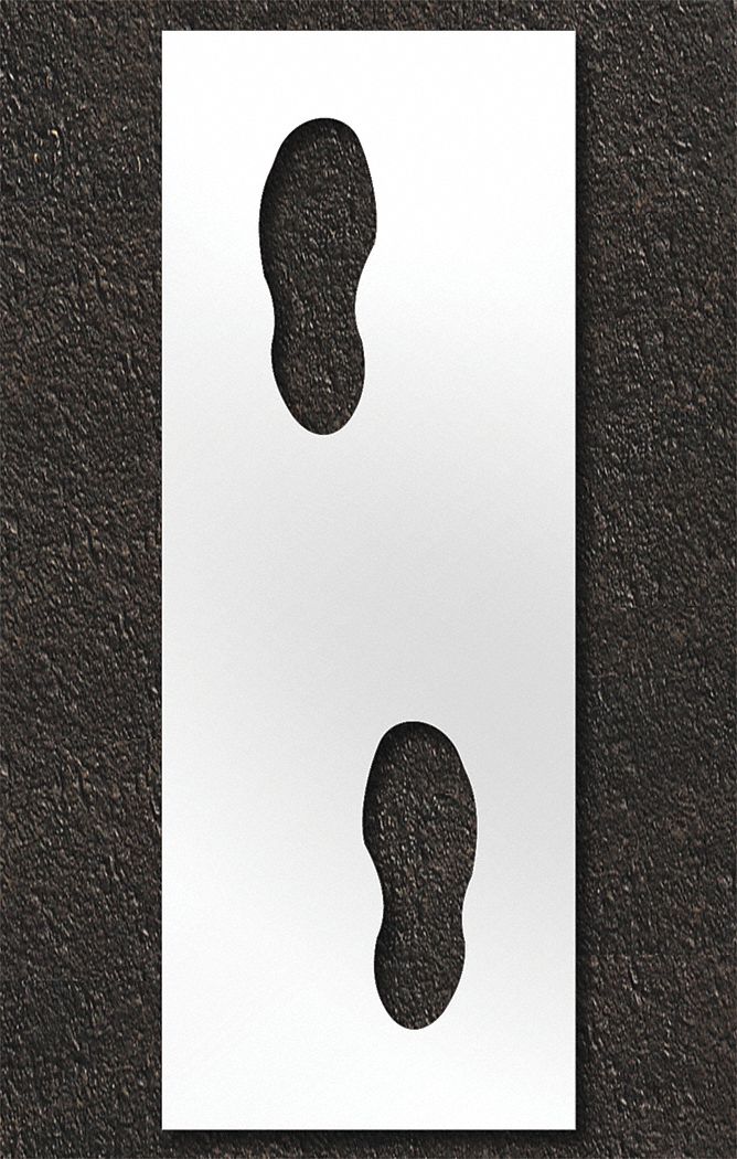 Foot Steps, 42 in x 10 in Message Size (WxH), Pavement Stencil - 429X80 ...