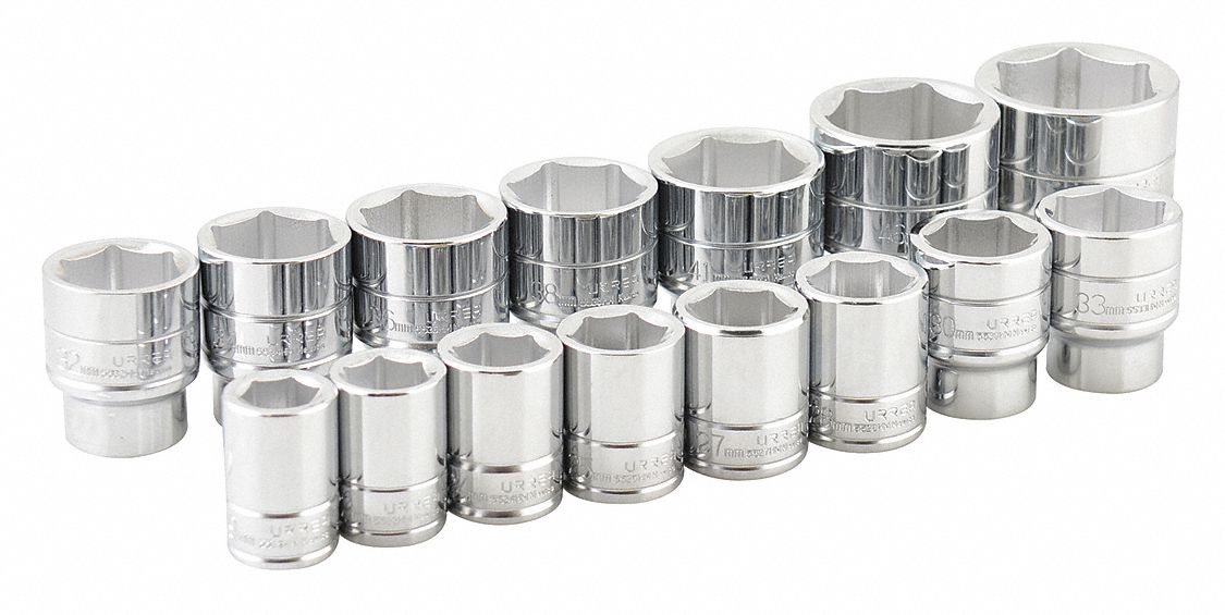 URREA Juego de Dados, Cuadro 3/4", Métrica, Rango Tamaño 19 a 50mm ...