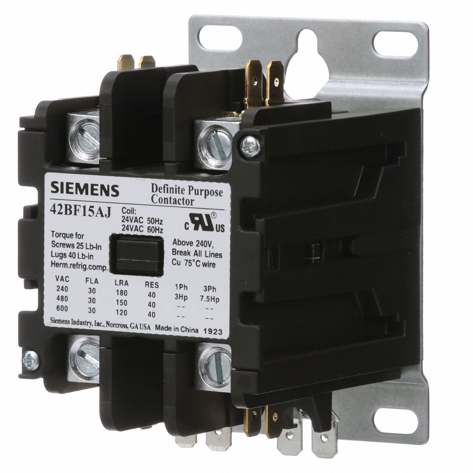 SIEMENS, 2 Poles, 208-240V AC, Definite Purpose Contactor - 806D46 ...