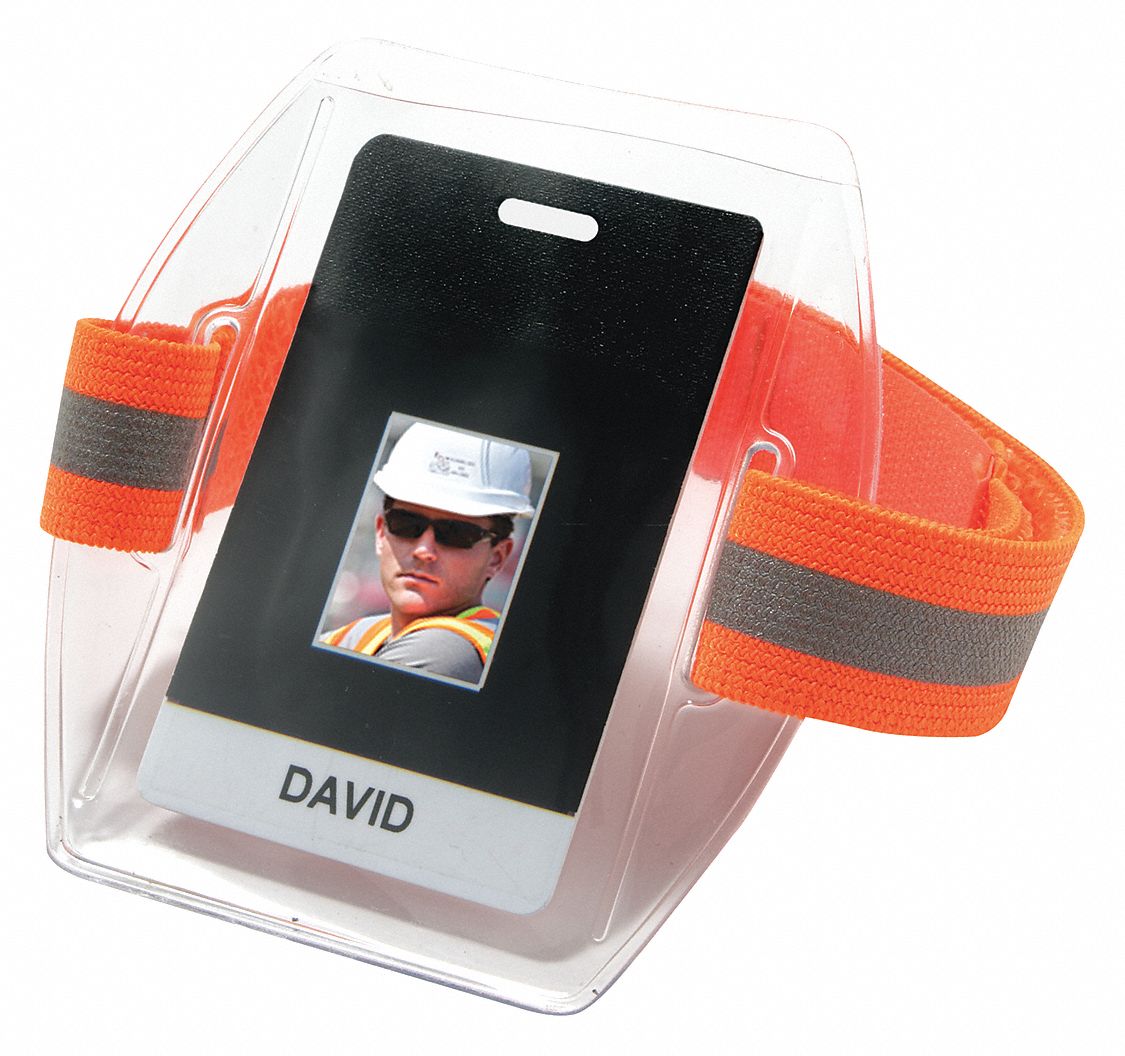4 1/2 in Overall Ht, 3/4 in Overall Wd, Arm Band Badge Holder - 42DF86 ...