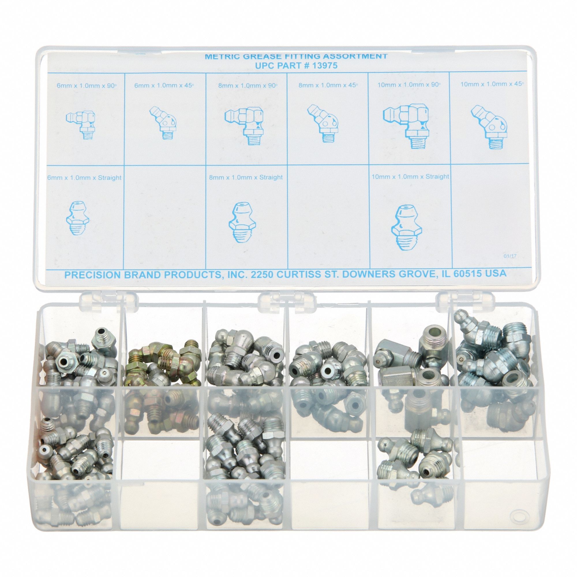 Drive Fitting, M10x1/M6x1/M8x1 Thread Size, Grease Fitting Kit - 42DJ70 ...