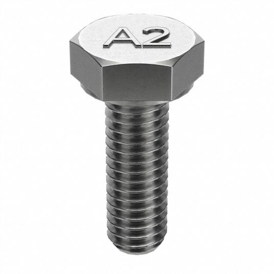Stainless Steel, A2, Hex Head Cap Screw - 42GM57|L51010.040.0008 - Grainger