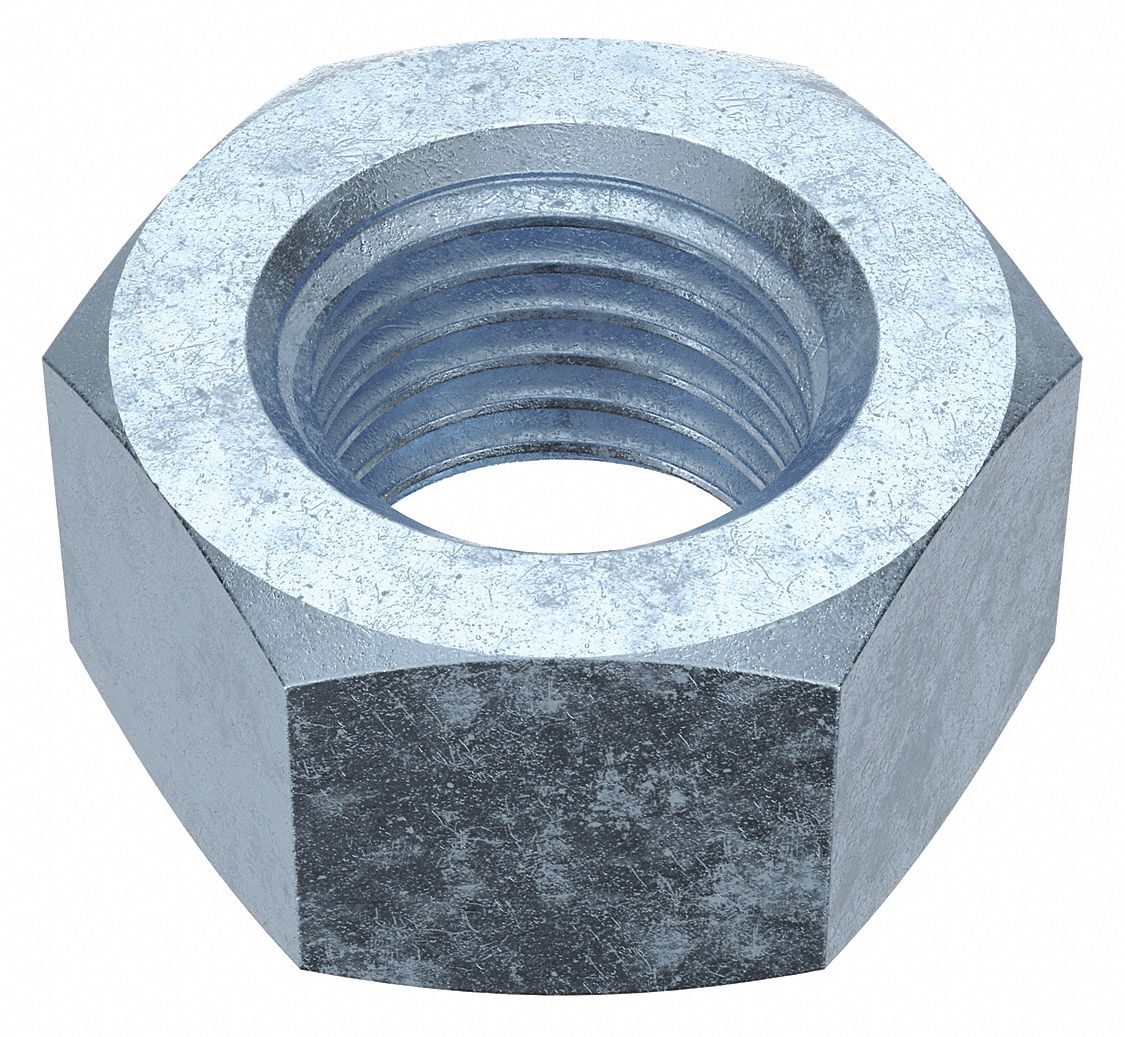 Std Hex, 7/16"-20 Thread, Hex Nut - 42JM28|B08160.043.0002 - Grainger