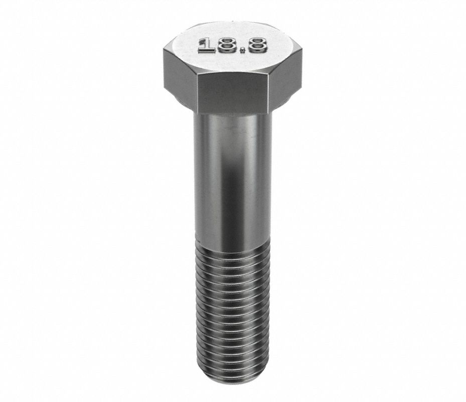 APPROVED VENDOR Tornillo de Cabeza de Dado Hexagonal 1"-8 18-8 (304) Longitud de 4", Acabado Sin ...