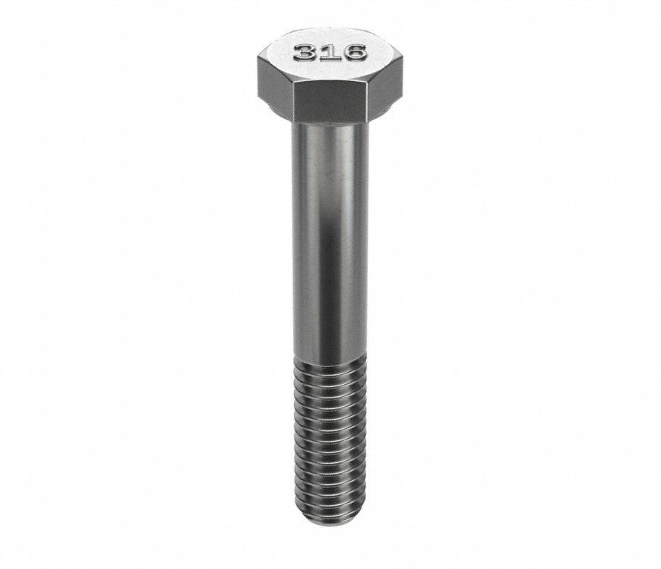 APPROVED VENDOR Tornillo de Cabeza de Dado Hexagonal 1/2"-13 316 Longitud de 2", Acabado Sin ...