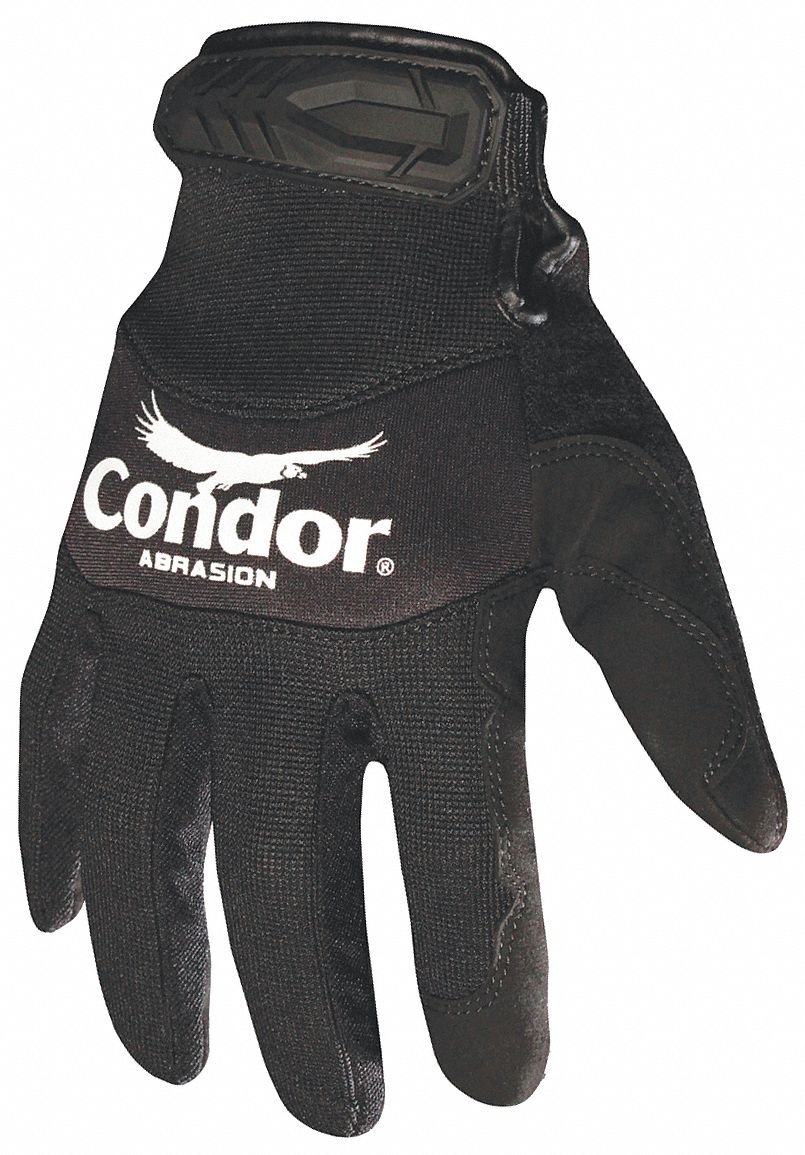 CONDOR, Synthetic Leather, Black, Mechanics Gloves - 42KZ49|42KZ49 ...