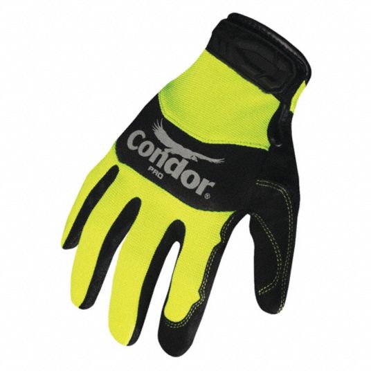 CONDOR, Synthetic Leather, High Visibility Yellow/Black, Mechanics ...