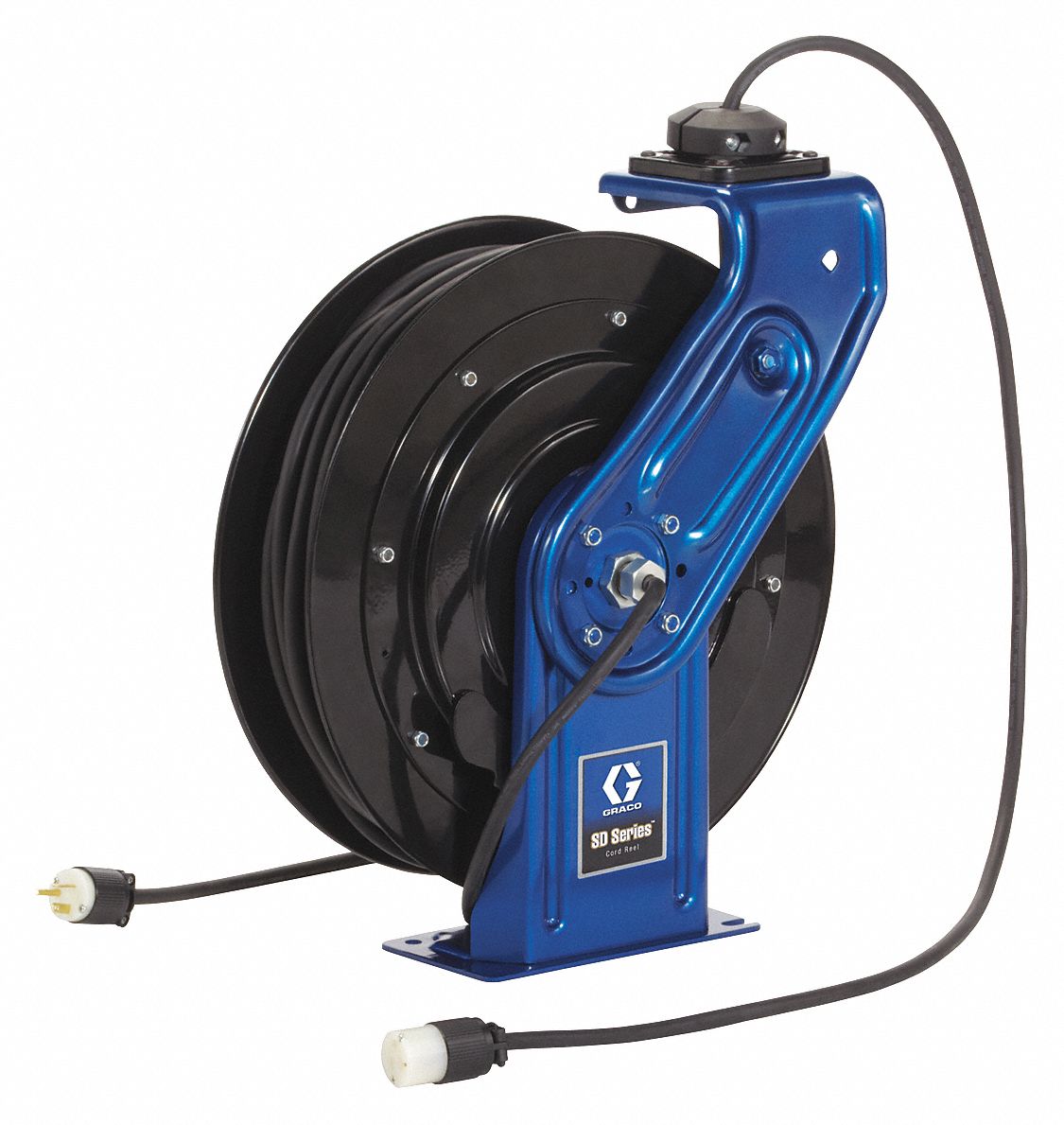 Retractable Cord Reel, 120V AC, Single Industrial Connector, 50 ft ...