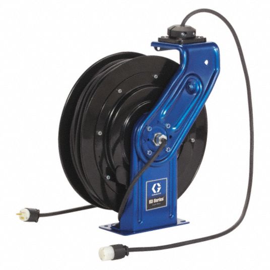 Retractable Cord Reel, 120V AC, Single Industrial Connector, 50 ft ...