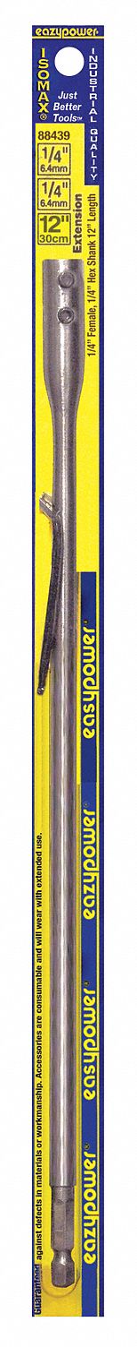 EAZYPOWER Drill Bit Extensions: 12 in Overall Lg, For 6.4 mm Drill ...
