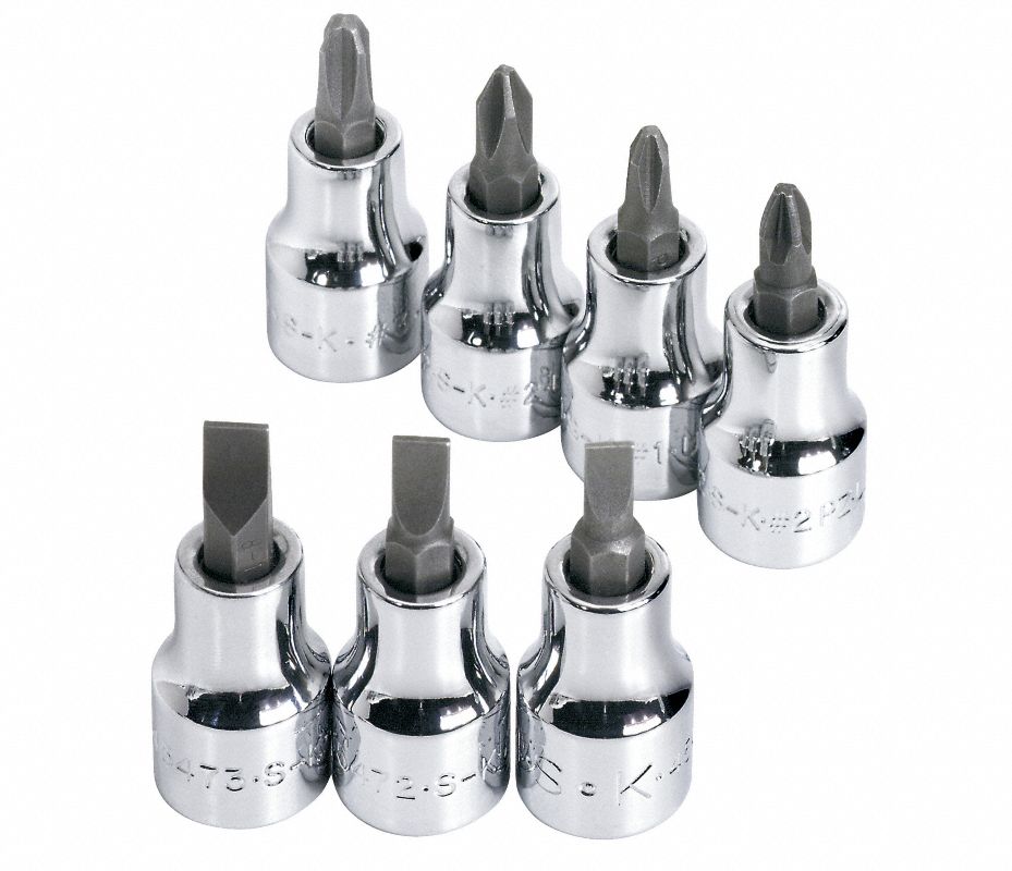 SK PROFESSIONAL TOOLS Juego de Dados con Punta Acero S2 3/8" 7 piezas ...