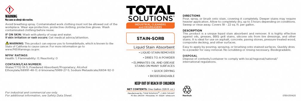 TOTAL SOLUTIONS Stain Absorbent: Jug, 1 gal Container Size, Ready to ...