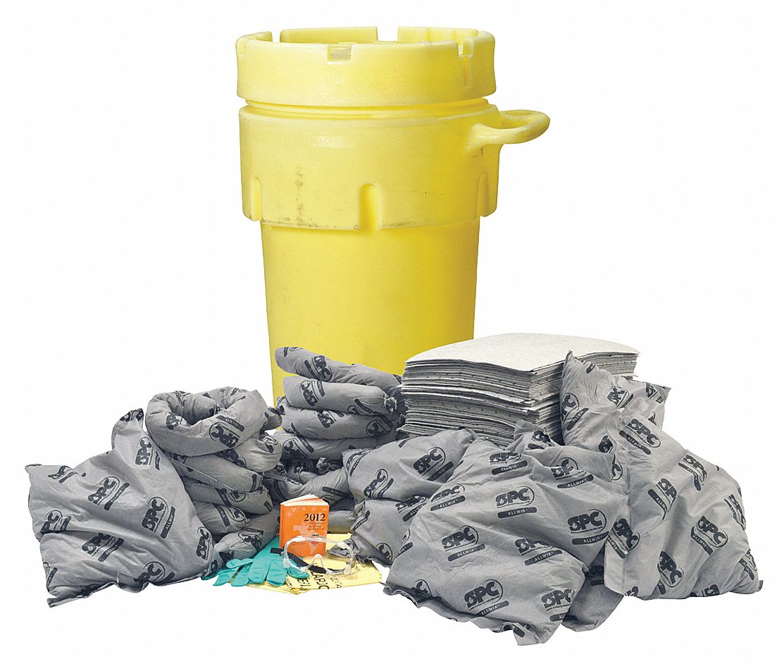 BRADY SPC ABSORBENTS, 79 gal Volume Absorbed Per Kit, 95 gal Drum, Spill Kit - 42X716|SKA-95W ...