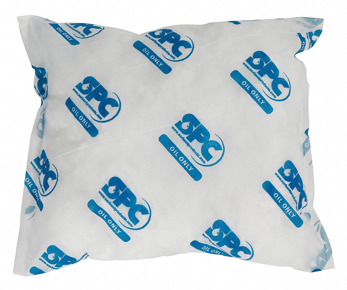 BRADY SPC ABSORBENTS, 18 in x 18 in, Polypropylene, Absorbent Pillow ...