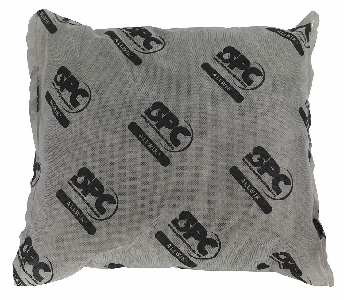 BRADY SPC ABSORBENTS, 18 in x 18 in, 14 gal Volume Absorbed per Pkg ...