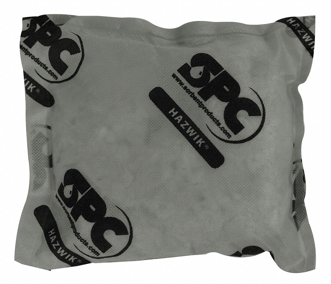 BRADY SPC ABSORBENTS, 9 in x 9 in, 64 oz Volume Absorbed Per Pillow ...