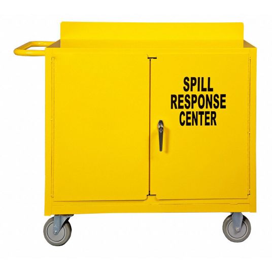 BRADY SPC ABSORBENTS, (2) Keys, 18 in Overall Dp, Empty Spill Cart ...