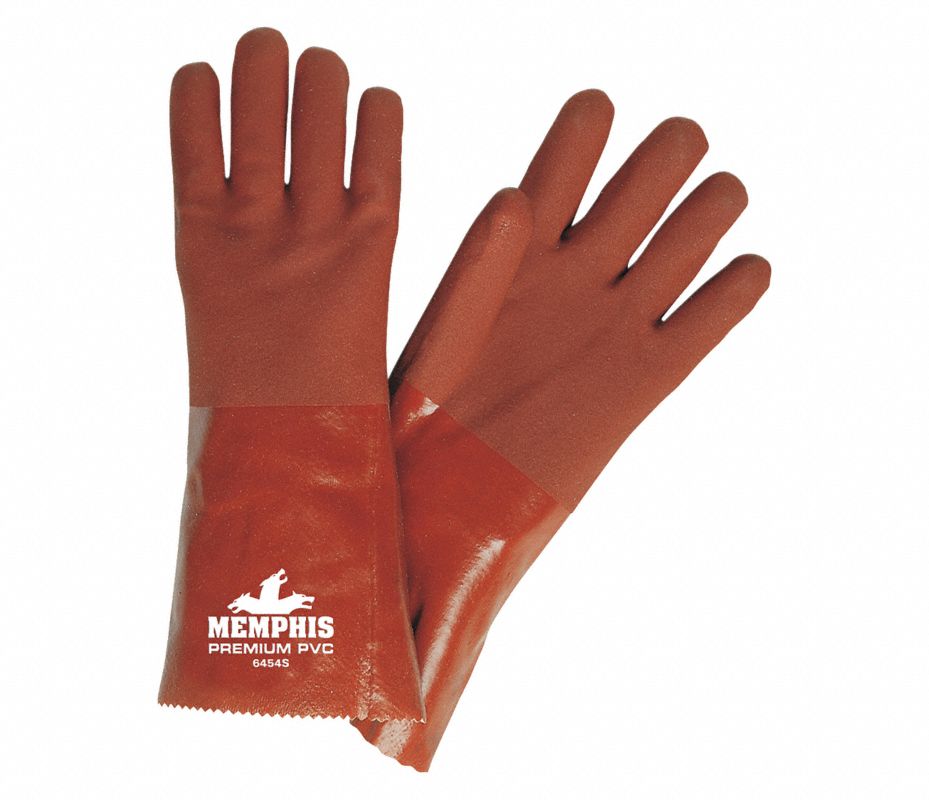 MEMPHIS GLOVE Guante,PVC,Rojo,Talla G,PQ12 - Guantes Resistentes a ...