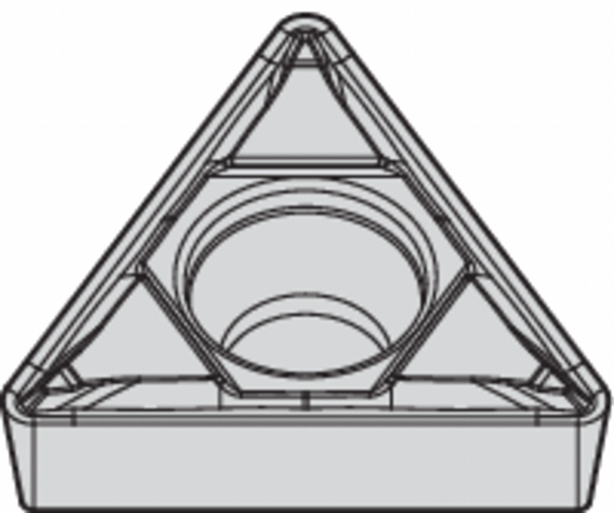 WIDIA TRIANGLE TURNING INSERT, ⅜ IN INSCRIBED CIRCLE, NEUTRAL, FP CHIP ...