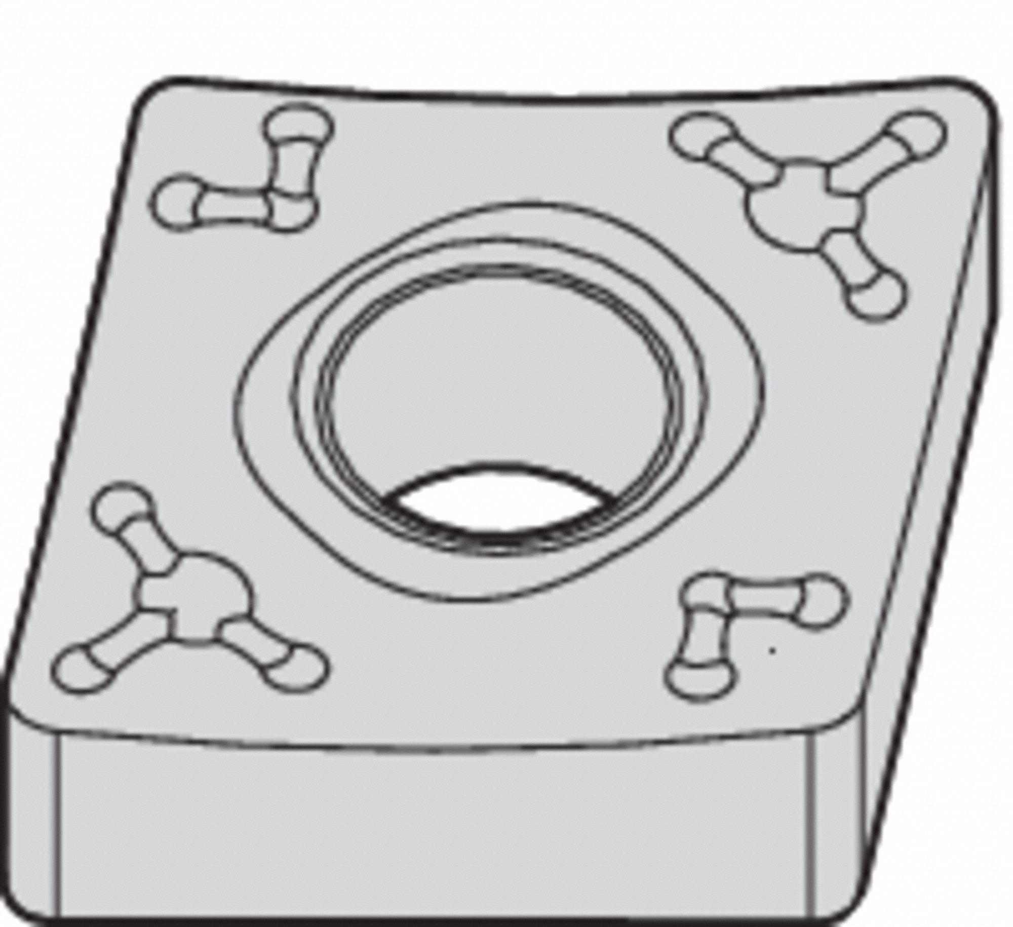 WIDIA DIAMOND TURNING INSERT, CNMM, NEUTRAL, ¼ IN THICK, 3/64 IN CORNER ...