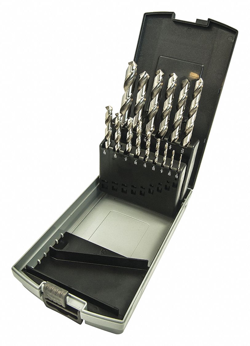 Jobber Drill Bit Set, Drill Bit Point Angle 118° - Grainger