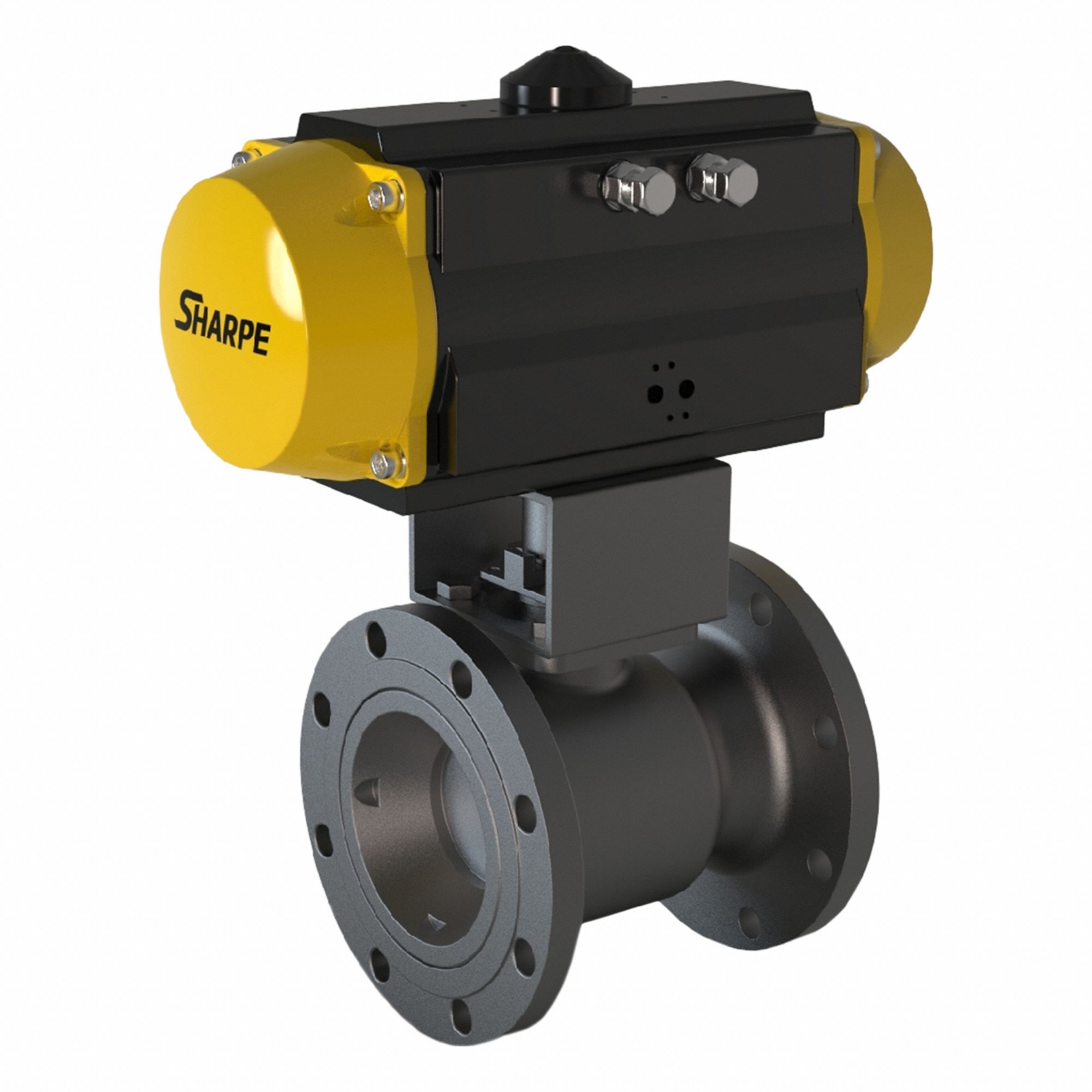 SHARPE VALVES, 4 in Size, Carbon Steel, Pneumatically Actuated Two-Way Ball Valve - 827WY6 ...