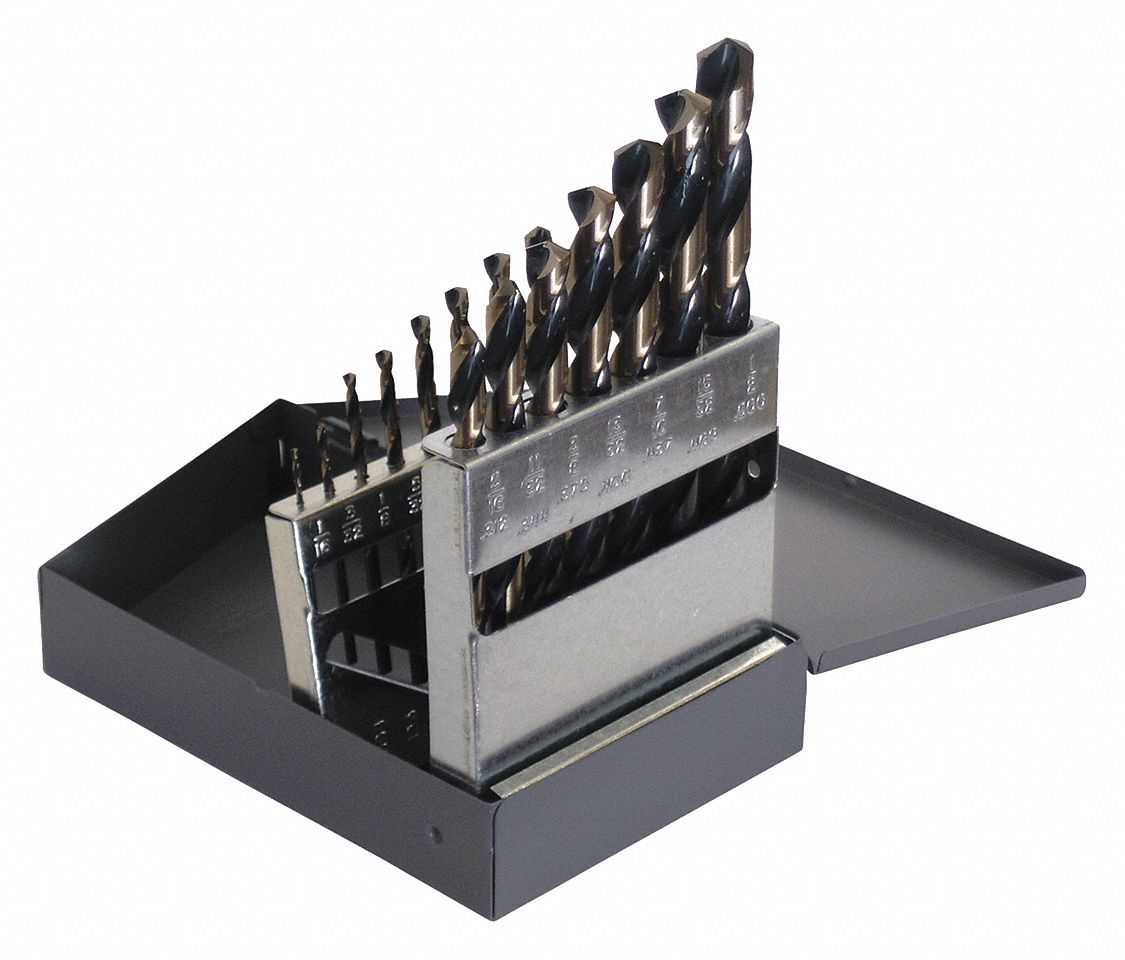 CLE LINE Jobber Drill Bit Set Number Of Drill Bits 15 Drill Bit Point Angle 135 435G02 