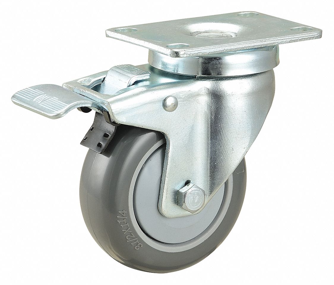 APPROVED VENDOR Rueda Estándar Placa,Gris,95 Shore A - Ruedas con Placa ...