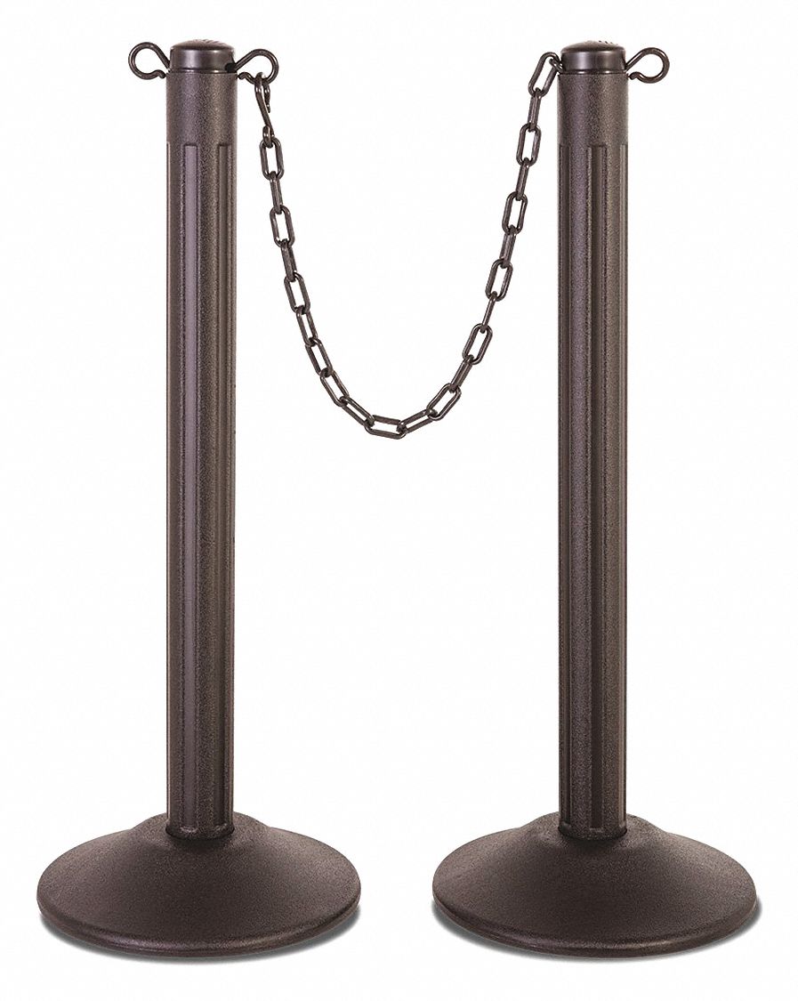 US WEIGHT, Black Chain Color, 10 ft Chain Lg, Heavy Duty Stanchion ...