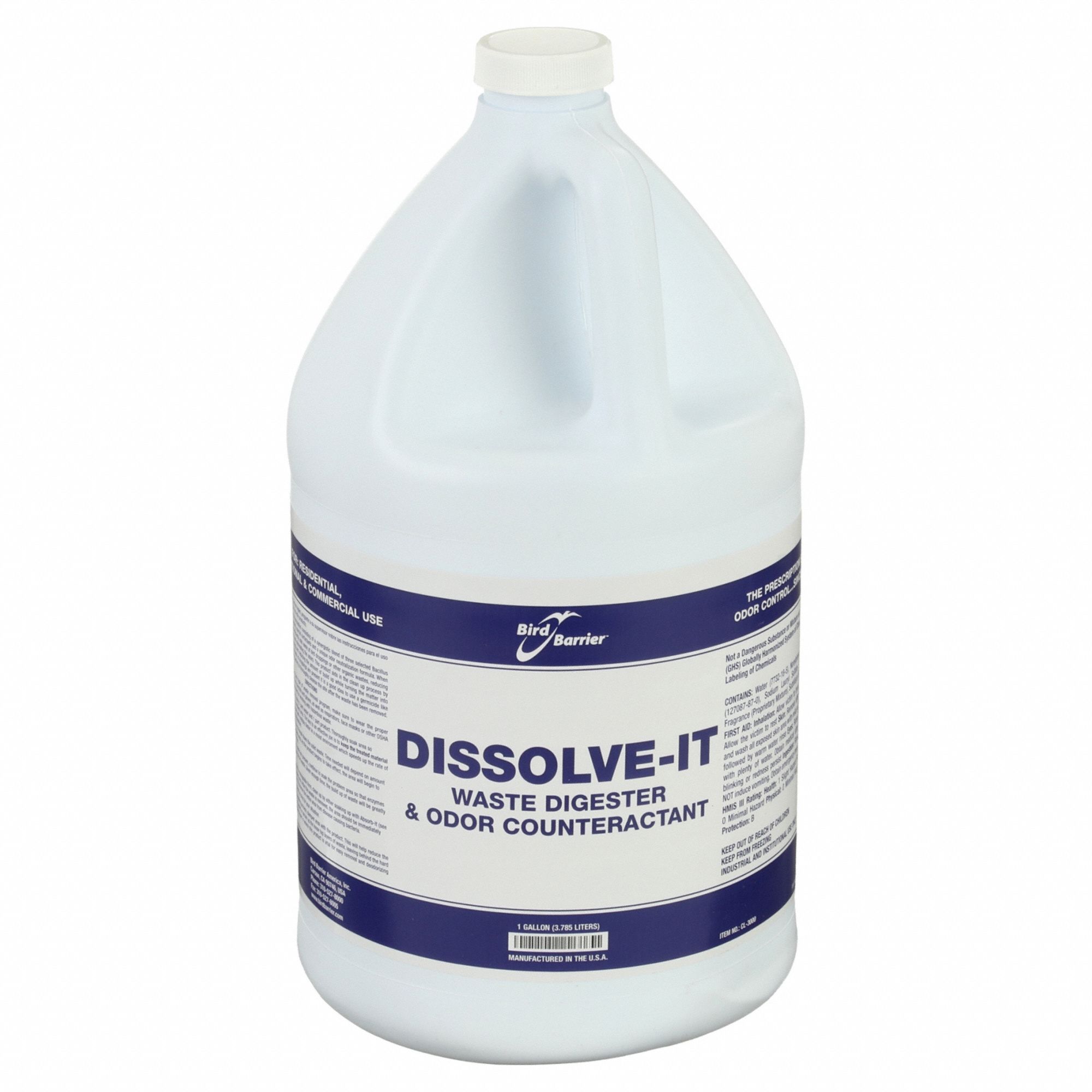 BIRD BARRIER, Jug, 1 gal, Bird Dropping Remover - 436G36|cl-3000 - Grainger