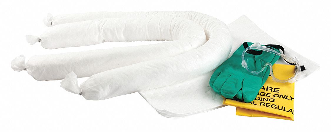CONDOR, 3 gal Volume Absorbed Per Kit, (1) Pr Nitrile Gloves, Spill Kit ...