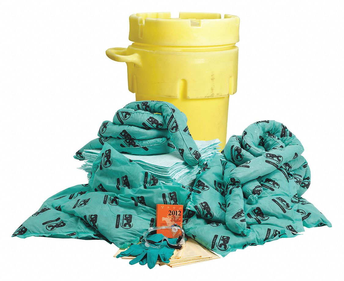 BRADY SPC ABSORBENTS, 95 gal Container Capacity, Drum, Spill Kit ...