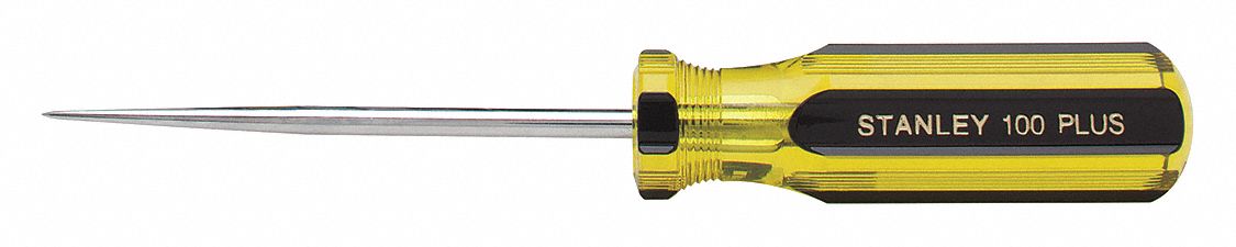 STANLEY Scratch Awl: 7 1/4 in Overall Lg, Straight, Fluted Handle ...