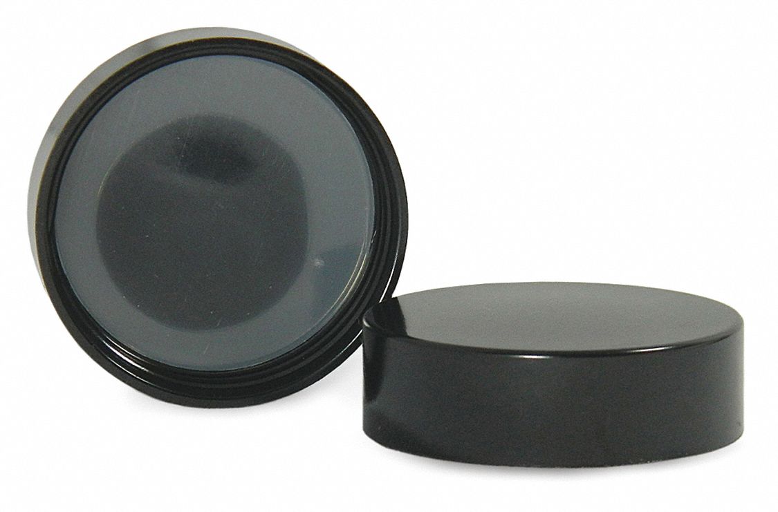 89 mm Dia, Black, Cap - 437H98|CAP-00087 - Grainger