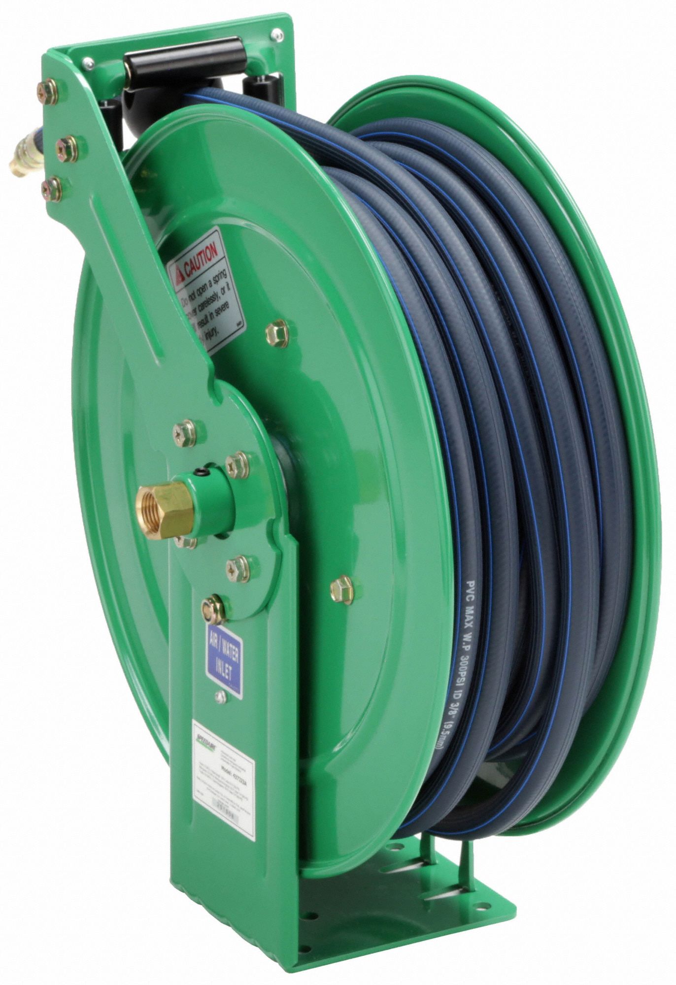 SPEEDAIRE Spring Return Hose Reel: 50 ft (3/8 in I.D.), 300 psi Max Op ...