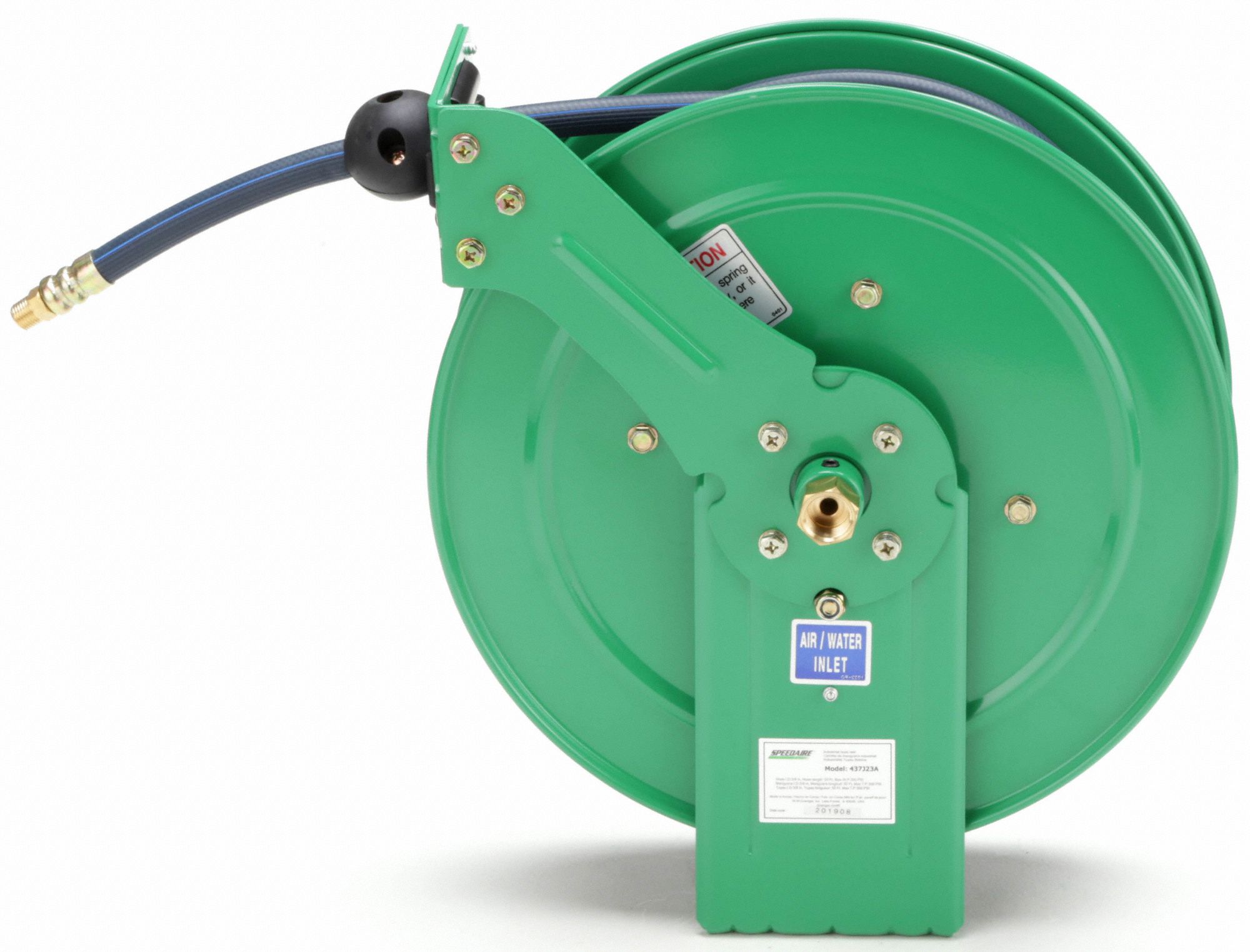 SPEEDAIRE Spring Return Hose Reel: 50 ft (3/8 in I.D.), 300 psi Max Op ...