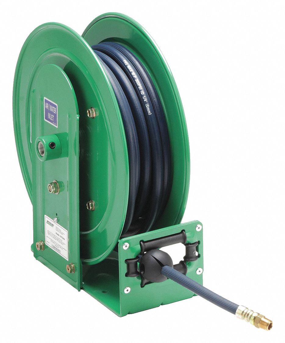 SPEEDAIRE Spring Return Hose Reel,1/4" MNPT,25 ft - Spring Return Hose ...
