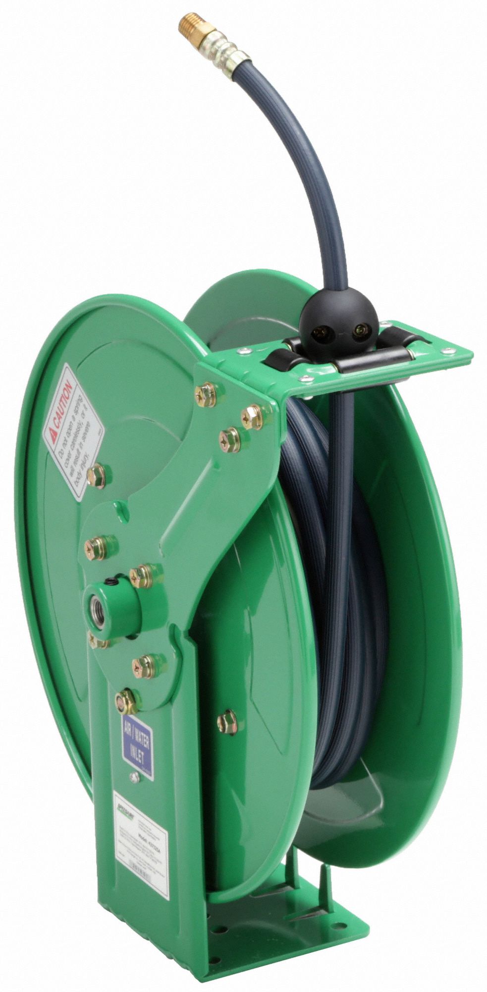 SPEEDAIRE Spring Return Hose Reel: 25 ft (1/4 in I.D.), 1/4 in MNPT ...